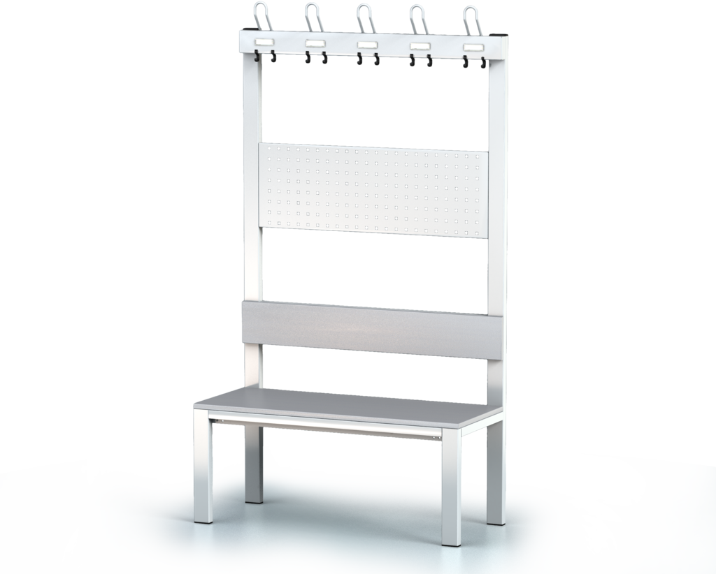 Benches with backrest and racks, laminated desk - basic version 1800 x ...