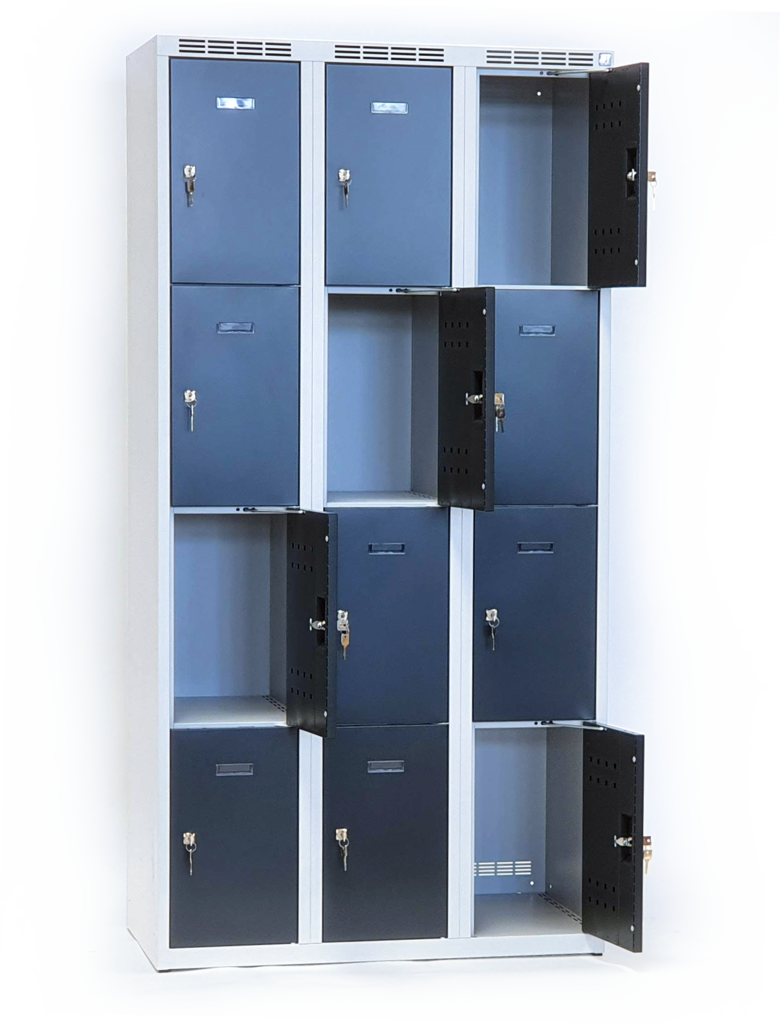 Cloakroom locker with twelve lockable boxes ALDOP 1800 x 900 x 500