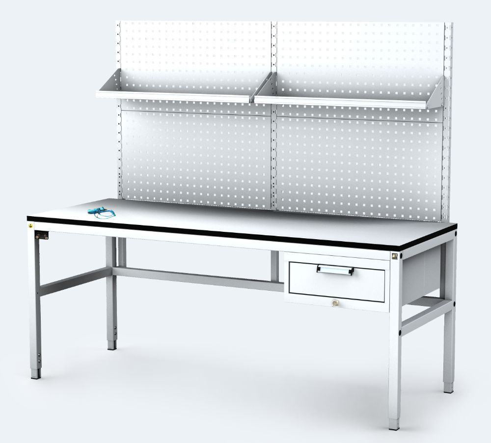 ESD - ALGERS Workbench - 1665 - 1905 x 1600 x 700 mm -container - perfo ...