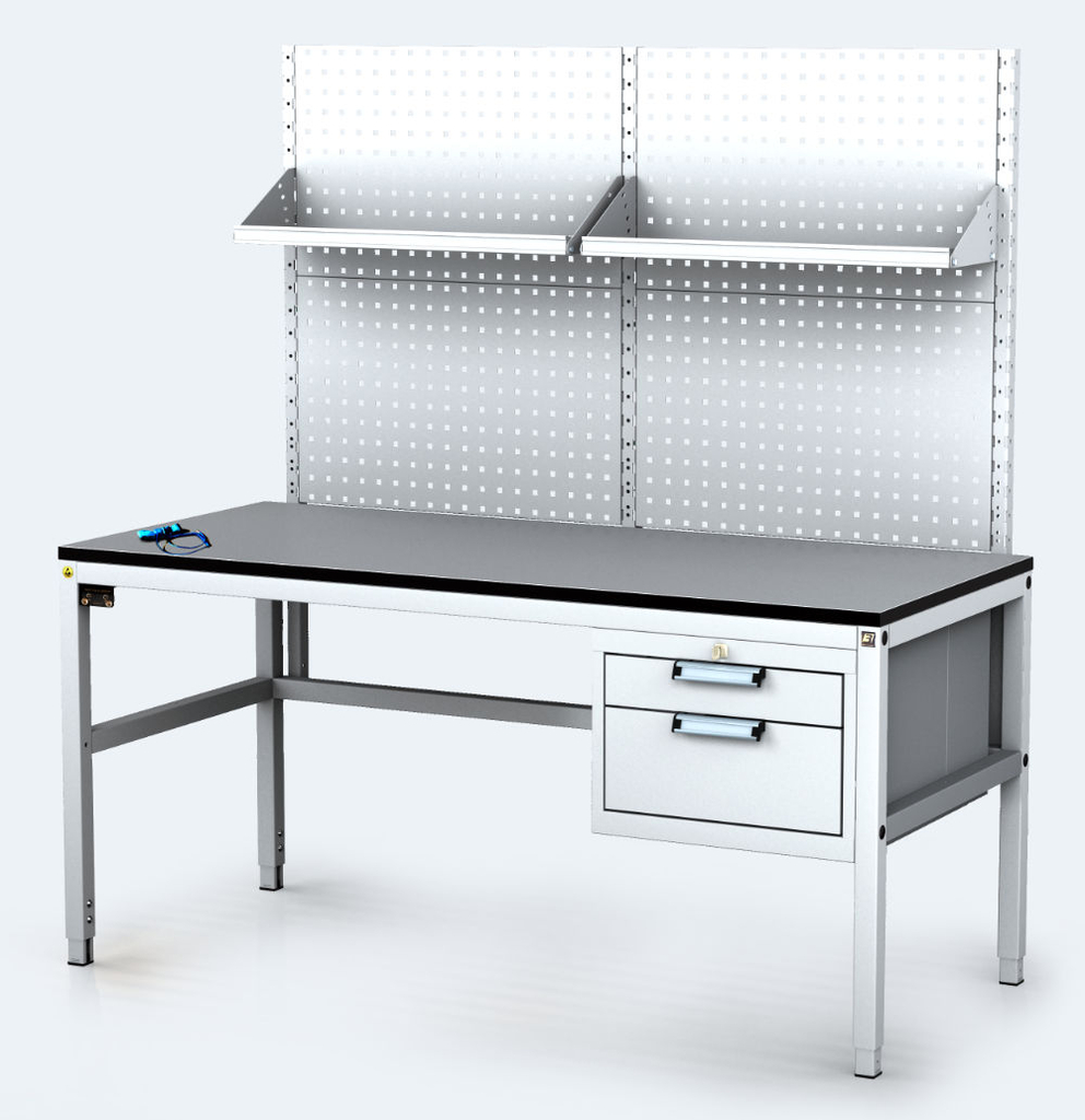 ESD - ALGERS Workbench - 1665 - 1905 x 1600 x 700 mm -container - perfo ...