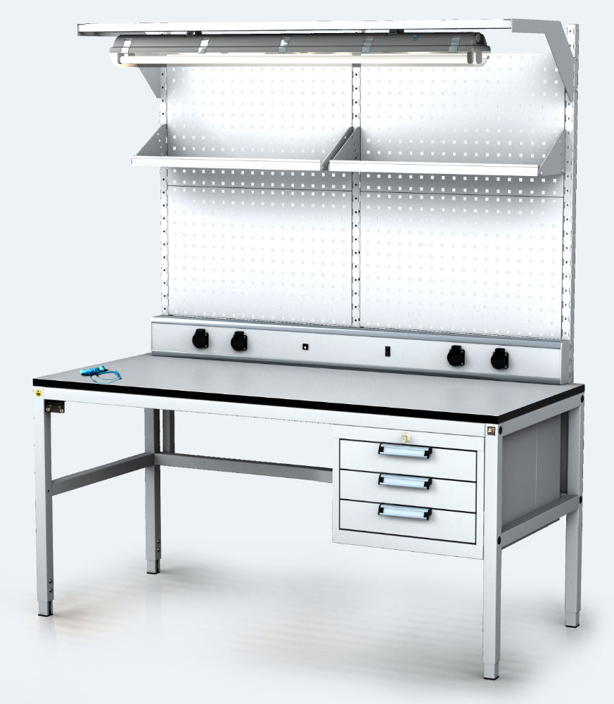 ESD - ALGERS Workbench 1885 - 2125 x 1600 x 700 mm - container - perfo ...